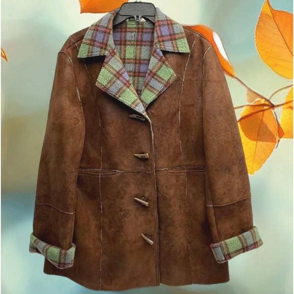 Orvis | Jackets & Coats | Orvis Womens Size Large Faux Suede Plaid ...
